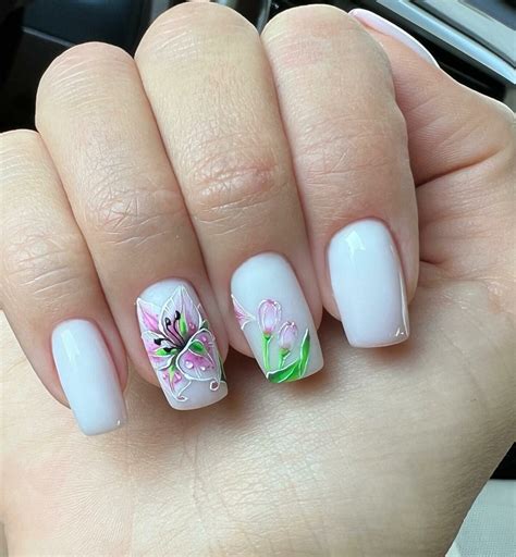 38 Best White Nails With Flowers Ideas Nail Designs Daily