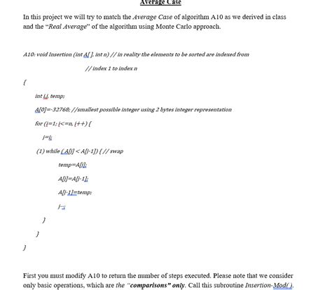 Solved Average Case In This Project We Will Try To Match The