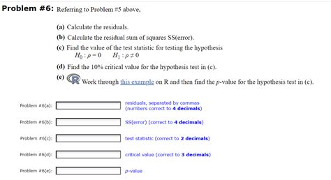 Solved Problem 6 Referring To Problem 5 Above A
