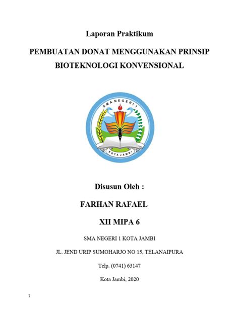 Salin Laporan Praktikum Pembuatan Donat Farhan Rafael Xii Mipa 6 Pdf