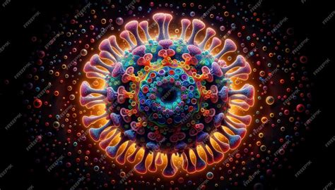 Premium Photo Highresolution Microscopic View Vibrant Virus Particle Detailed Biostructure
