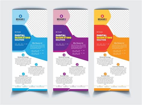 롤업 배너 디자인 프리미엄 벡터