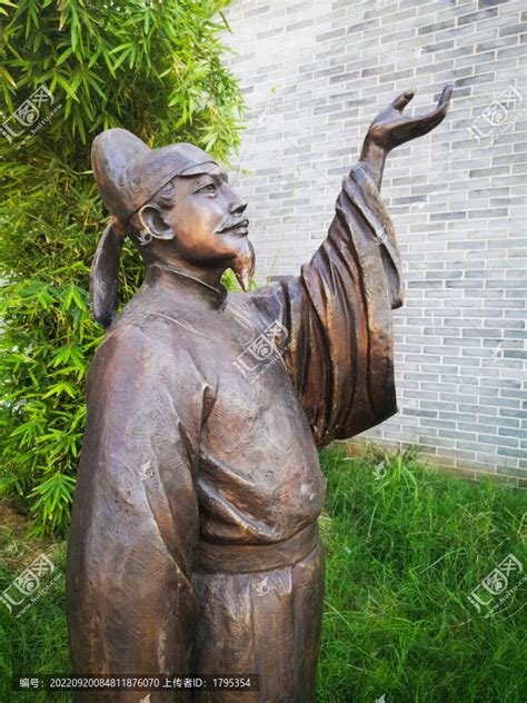 李白青铜雕塑 历史古迹景区 旅游景点 摄影素材 汇图网www huitu