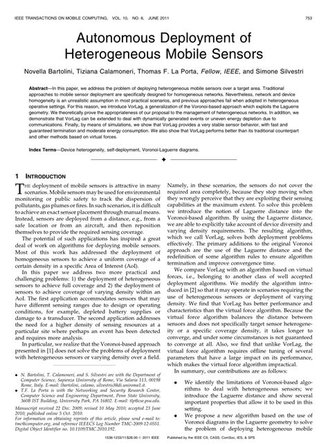 Pdf Autonomous Deployment Of Heterogeneous Mobile Sensors