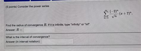 Solved 5 Points Consider The Power Series