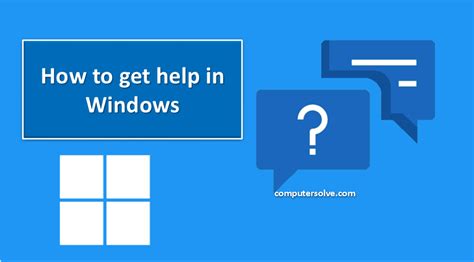 How To Get Help For Windows 10