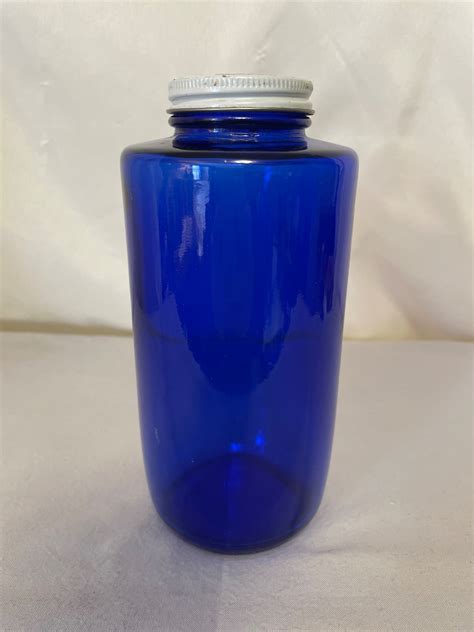Vintage Cobalt Blue Glass Bottle Etsy