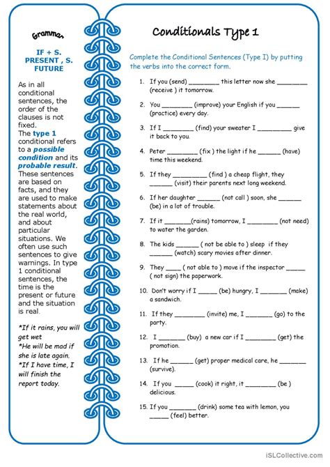 Conditional Type English ESL Worksheets Pdf Doc