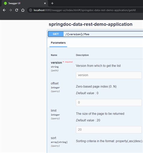 Java Springdoc Data REST Ignore Overwrite Pageable Parameters Name