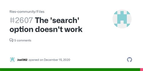The Search Option Doesnt Work · Issue 2607 · Files Communityfiles