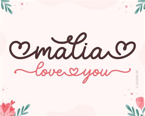 Script Font Font With Hearts Font With Tails Heart Font Etsy