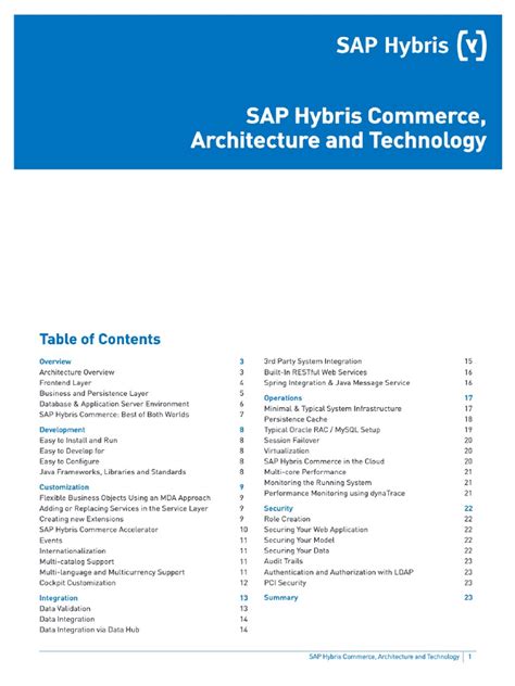 Sap Hybris Commerce Architecture And Technology Pdf