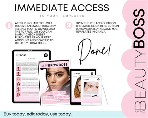 Microblading Manual And Brow MAPPING Editable Workbook Student Practice SPMU Brow Training