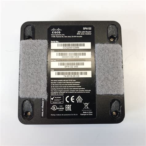 Cisco Spa122 Ata With Router 2 Port Voip Telephone Adapter Used Max Marine Electronics
