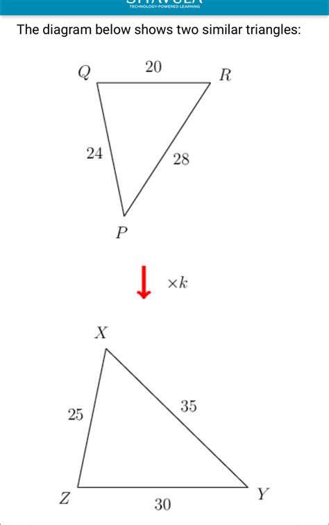 Solved The Diagram Below Shows Two Similar Triangles K Math