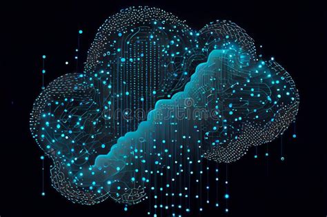 Abstract Technology Backgrpund With Dots And Lines Connected Generative Ai Stock Illustration