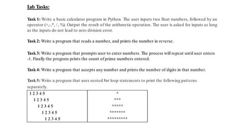 Solved Task 1 Write A Basic Calculator Program In Python