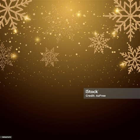 골든 눈송이와 메리 크리스마스와 행복 한 새 해 카드 벡터 배경입니다 12월에 대한 스톡 벡터 아트 및 기타 이미지 12월 12월 31일 2018년 Istock