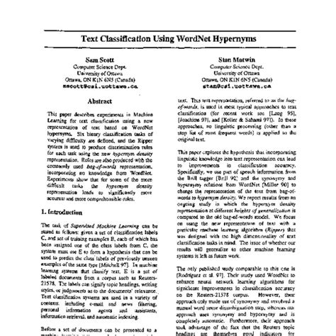 Text Classification Using Wordnet Hypernyms Acl Anthology