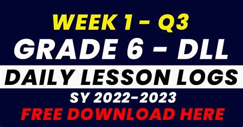Week 1 Grade 6 Daily Lesson Log Q3 The Teachers Craft