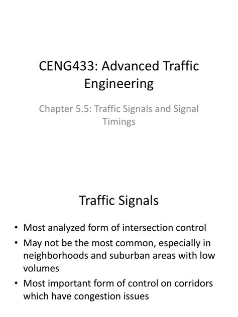 lect5 signal control pdf traffic computer hardware