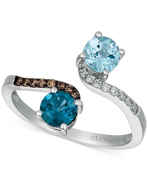 Le Vian Multi Gemstone 1 Ct Tw And Diamond Accent Bypass Ring In 14k