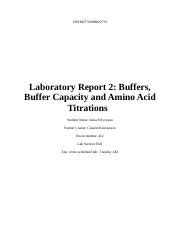 Lab Report Docx CHEM MBIO Laboratory Report Buffers Buffer Capacity And Amino