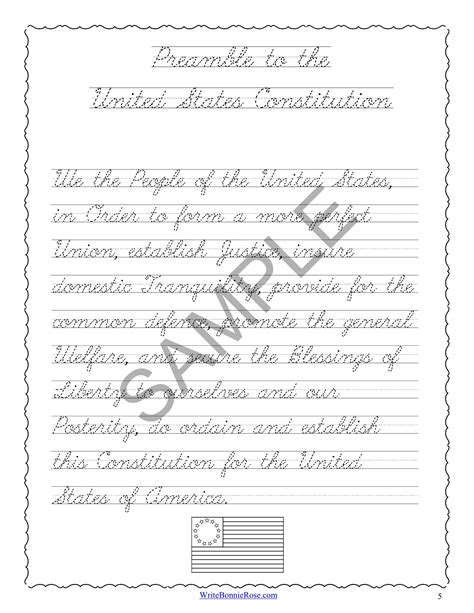 Founding Documents Copywork U S Constitution Cursive Made By Teachers