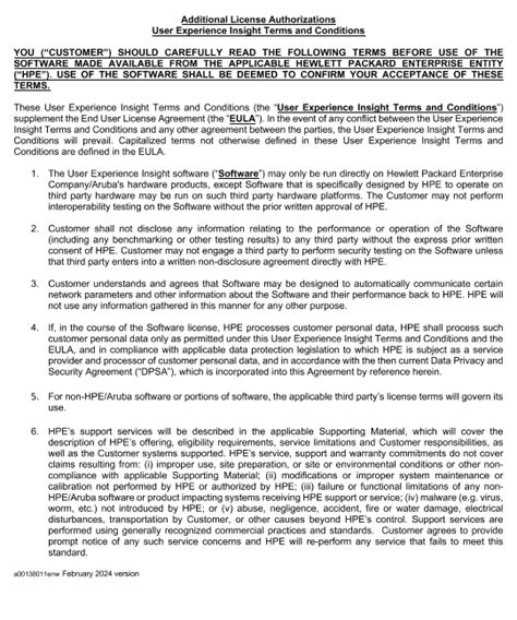 Additional License Authorizations User Experience Insight Terms And Conditions