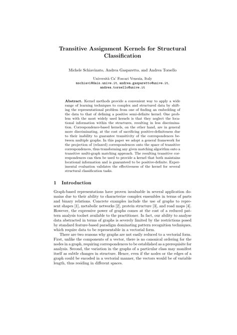 pdf transitive assignment kernels for structural classification