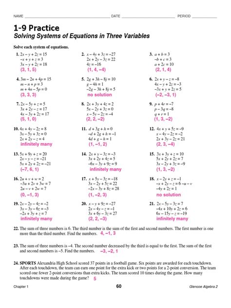 Kuta Software Answer Key Pdf Equations Mathematical Concepts Worksheets Library
