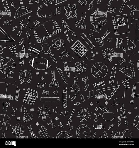 Pattern With School Objects Stock Vector Image And Art Alamy