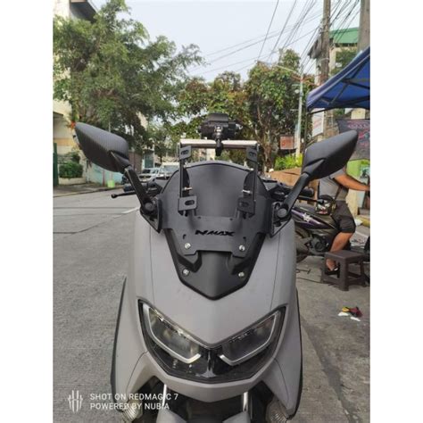 Nmax V2 Side Mirror Bracket With Free R25 Mirror Shopee Philippines