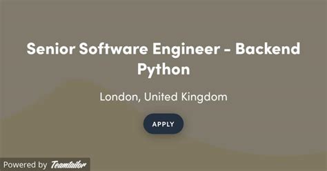 Susanna Chapman On Linkedin Senior Software Engineer Backend Python