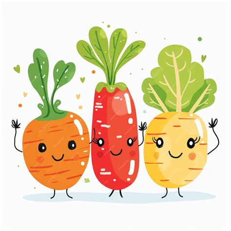 Three Carrots With Faces And Faces With One Of Them Showing The Faces