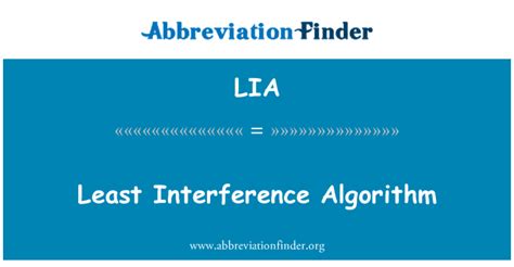 Lia Significa Por Lo Menos Interferencia Algoritmo Least Interference Algorithm
