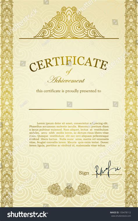 Classical Certificate Hand Drawn Design Elements Stock Vector Royalty