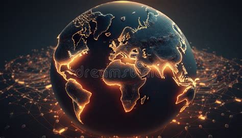 Global Network Connection Around The World Generative Ai Stock Illustration Illustration Of