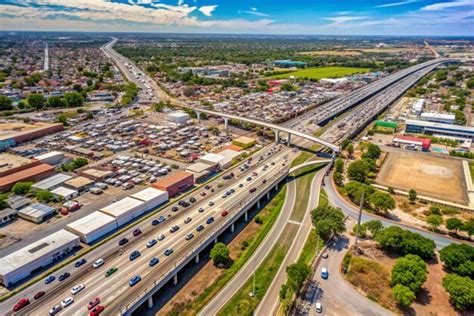 Aerial View Of The Popular Border Crossing Of Laredo Texas And Nuevo Laredo Tamaulipas Premium