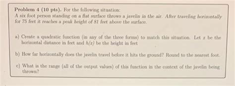 Solved Problem Pts For The Following Situation A Six Chegg Com