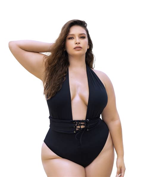 Black Plus Size One Piece Swimsuit
