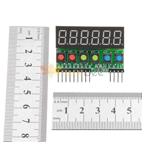Tm1637 6 位管 Led 显示屏按键扫描模块 Dc 3 3v 至 5v 数字 Iic 接口六合一 0 36 英寸 Geekcreit
