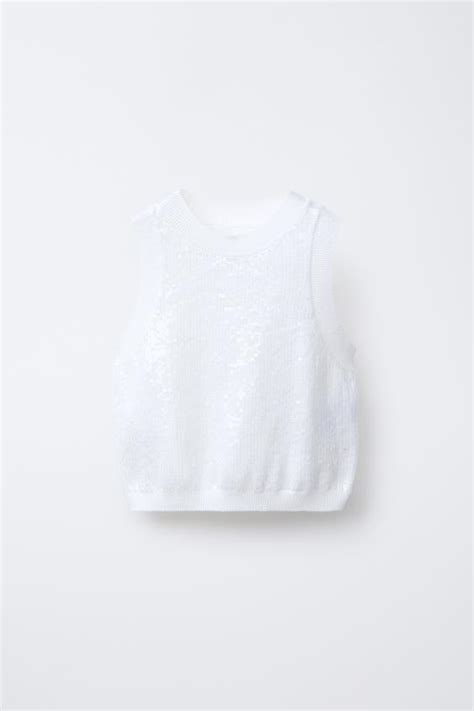 Top Rajutan Aneka Payet Mauve Zara Indonesia