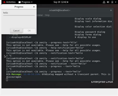 Linux Zenity Commands Arth 20 — Task 11 By Sri Sakthi Cb Sep