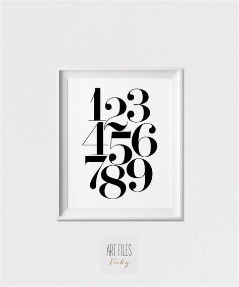 Minimalist Numbers Print Wall Art Poster
