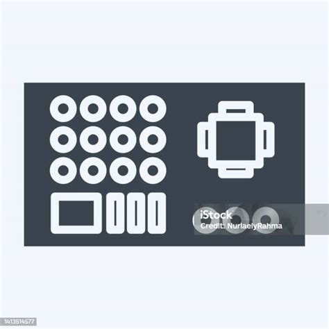 Ikon Motherboard Cocok Untuk Simbol Komponen Komputer Gaya Mesin Terbang Desain Sederhana Dapat