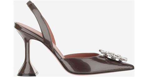 Amina Muaddi Begum Leather Slingbacks In Pink Lyst