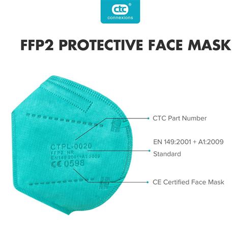 Buy Ctpl 0020 Ffp2 Respirator Face Mask Blue Green Color Ce0598