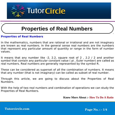 properties of real numbers pdf numbers real number