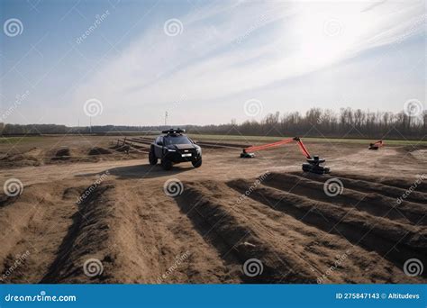 Autonomous Vehicle Racing Drone Through Obstacle Course With View Of The Drone And Obstacles
